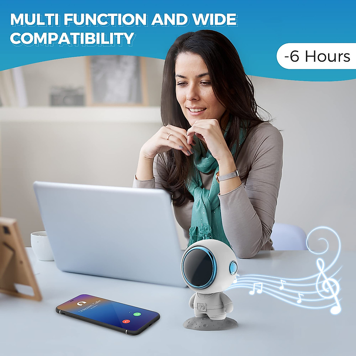 COMFIER Cute Cartoon Astronaut Bluetooth Speaker,Small Portable Wireless Speaker with TWS Pairing,Loud Stereo Sound, Decor for Home/Party/Outdoor/Beach,Fashion Style Bedroom Office Desk for Child