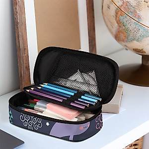 GzLeyigou Narwhal and Rainbow Pencil Case Pen Holder Large Capacity Stationery Organizer Pen Bag with Zipper Pencil Pouch Makeup Brush Bag for Adult Teen Boy Girls Students School College Work Office