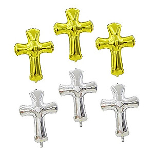 ifundom 18 Pcs Wedding Party Balloons Religious Balloons Baptism Balloons Party Decoration God Bless Baptism Decoration Kids Party Balloon Modeling Baby Girl Aluminum Film