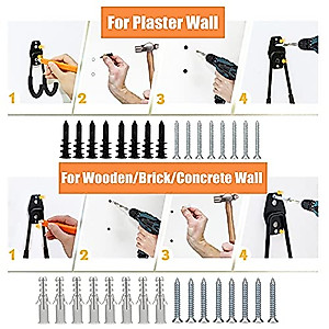 Steel Garage Storage Utility Double Hooks, Heavy Duty Hangers Wall Mount Holder U Hook Garage Organizer for Power Tools, Bikes, Ladders, Ropes, Hoses, Bulk Items Storage