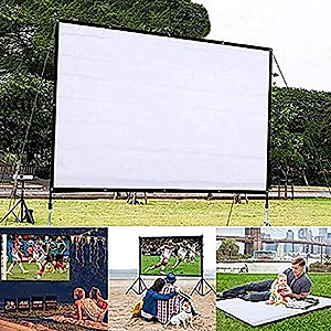 VARWANEO 4:3 Portable Projector Screen Hd Folding Anti-Folding Indoor Outdoor Movie Screen Projector for Home Office Outdoor