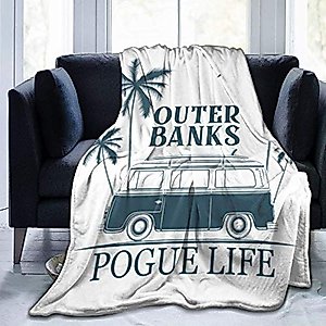 Pogue Life, Outer Banks North Carolina Super Soft Microfleece Blanket, Used On Bed Sofa Bed Adult Parents and Children Throw Blankets Suitable for All Seasons 60"x80"