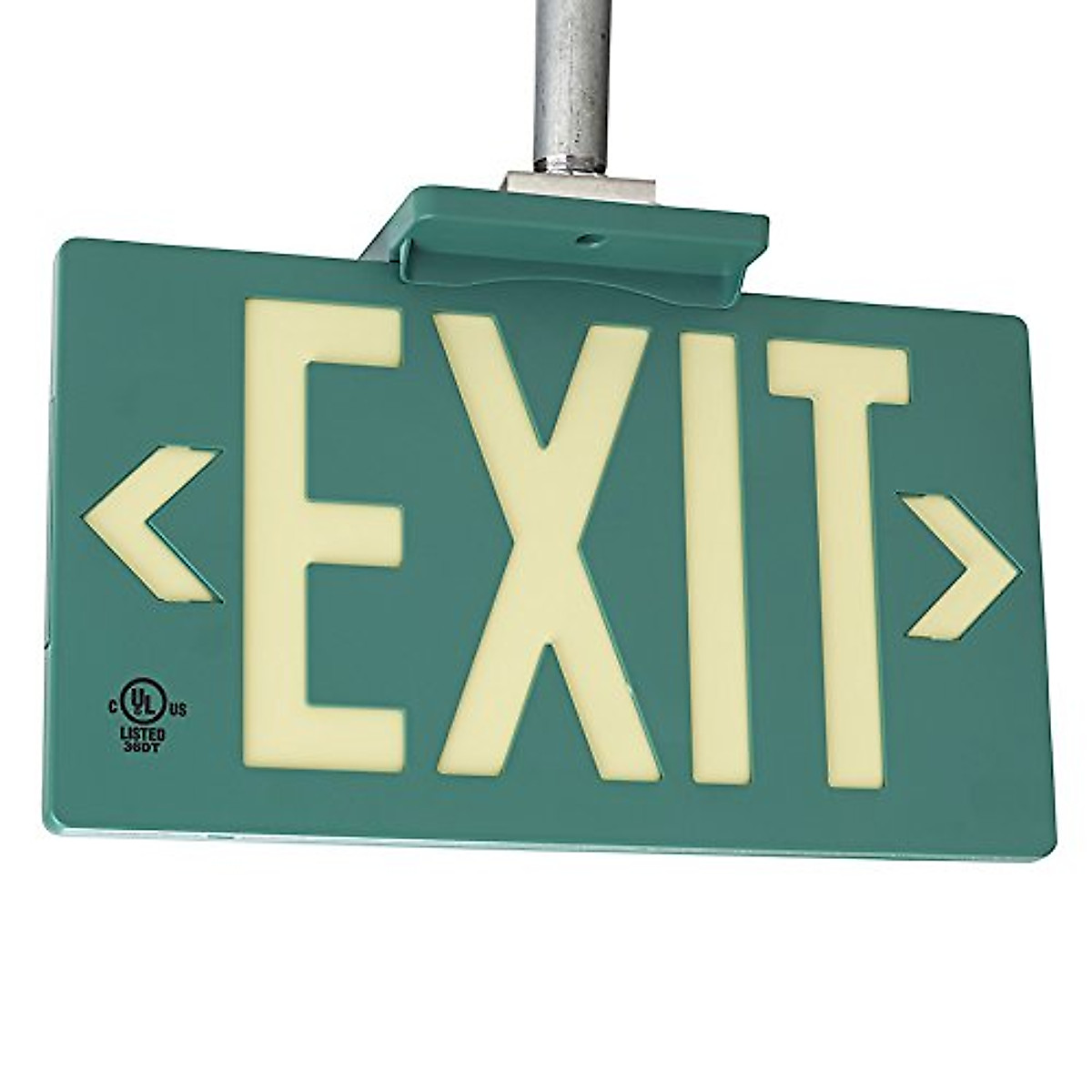 UL Listed 50 foot Jessup Glo Brite 7040-B 8.75 x-15.5-Inch Single Sided Exit Sign with Frame, Green(Mounts 4 ways, includes bracket and arrows)