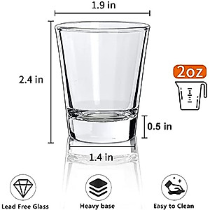 INFTYLE Shot Glasses Set of 24- 2oz /60ml Clear Shot Glass with Heavy Base Shot Glasses Bulk for Whiskey, Tequila, Vodka, Liqueur, Bars