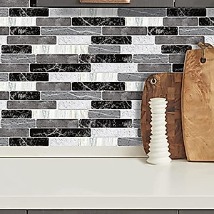 WENMER Peel and Stick Backsplash Wallpaper, Waterproof , Self Adhesive Removable Wallpaper for Kitchen Bathroom Backsplash, Tile Contact Paper for Countertop, 17.7"x 118"