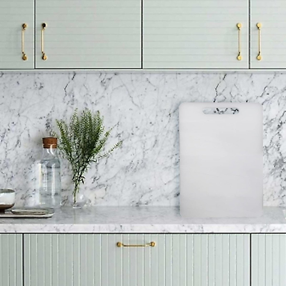 Strictly Sinks Acrylic Cutting Board - Non Slip Cutting Board for Meat, Vegetables & Fruits, Large Dishwasher Safe Cutting Board with Handle - Over the Sink Cutting Board (17-3/8" x 11" x 7/8") White