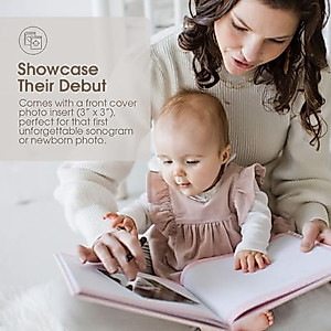 Pearhead Hello Baby First 5 Years Memory Book, Baby Girl Keepsake for New and Expectant Parents, Pregnancy And Milestone Journal, Pink