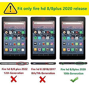 Boskin for Kindle Fire hd 8 case Fire hd 8 Plus case 2020 Release 10th Generation,Shockproof Kickstand Cover (Blue)