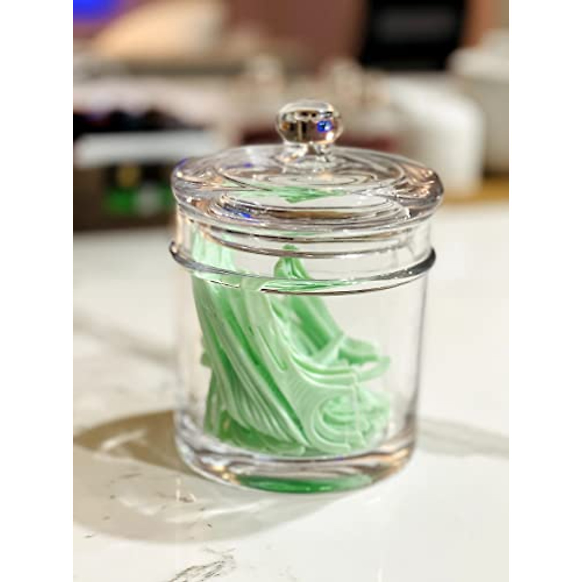 KMwares 3PC Set Premium Quality Glass Bathroom Canisters, Apothecary Jars, Storage Containers with Airtight Glass Lid and Wide Mouth (13/18/24 oz)