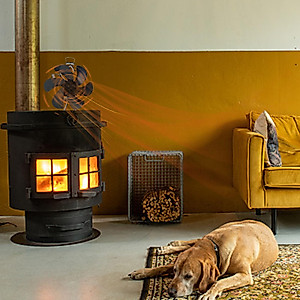 Fireplace Fan, Eco Thermoelectric Fan, Silent Operation Thermal Blower With 6 Blades, Circulating Warm Air and Saving Fuel for Wood Burning Stove/Gas/Pellet/Log/propane