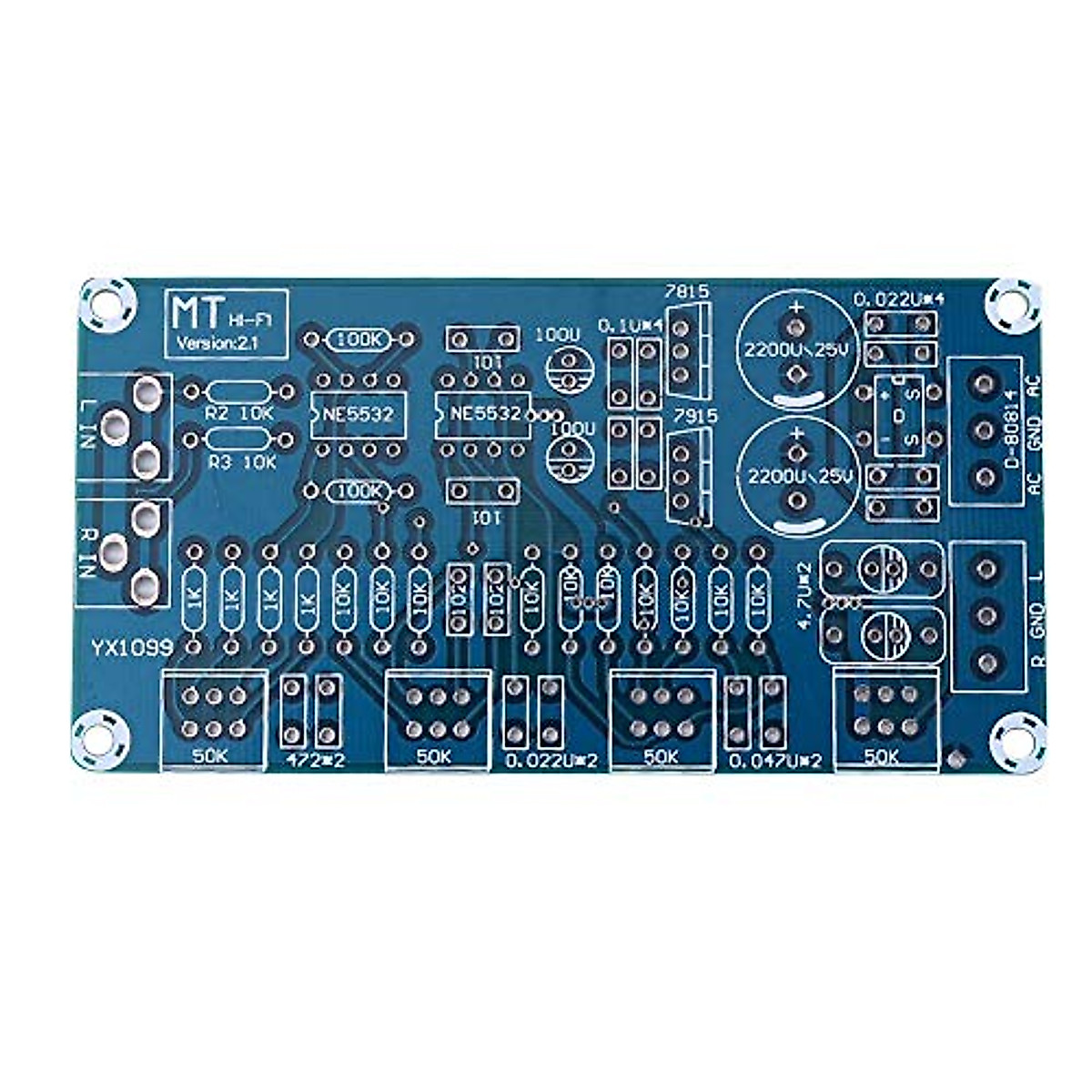 NE5532 Amplifier Kit Stereo Preamplifier Volume Control Board with Treble Midrange and Bass Tone Controls DIY Kit Preamp Module