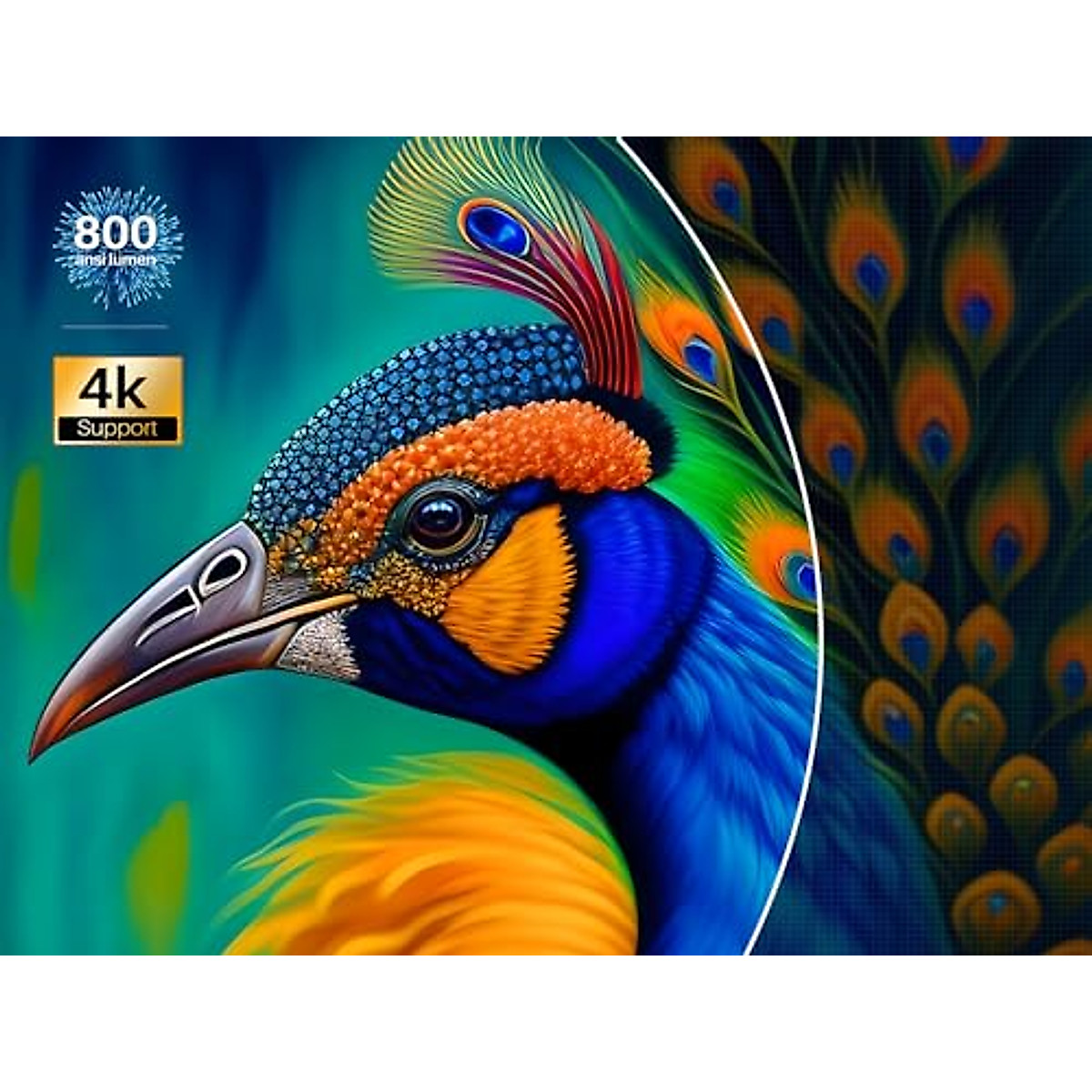 GooDee Smart 4K Projector with 5G WIFI and Bluetooth, Netflix/Amazn Prime Video Certified, Dolby Audio, 800ANSI Outdoor Projector, 400" Zoom Home Theater Projector Compatible with TV Stick,iOS,Android