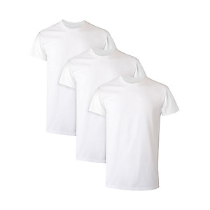 Hanes Men's Tagless Cotton Crew Undershirt Multiple Packs Colors, 3 Pack - White, Small