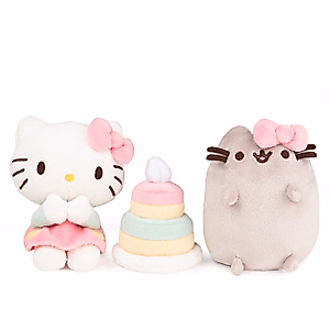 GUND Hello Kitty x Pusheen Best Friend Collector with Cake Set of 3 Plush, 4.5”