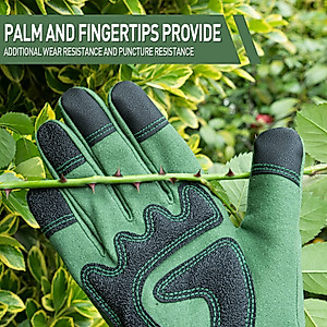 PHIRAH Gardening Gloves for Women Rose Pruning Thorn Proof Breathable Touchscreen Garden Gloves Long Forearm Protection Gauntlet Adjustable Flexible Working Gloves(Green, XL)