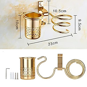 Hair Dryer Holder, Space Aluminum Wall Mounted Hair Dryer Holder Spiral Hair Care Tools Hanging Rack Organizer for Blow Dryer Comb (#2)