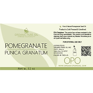Pomegranate Seed Oil - 8 oz - Pure, Unrefined, Non GMO, Cold Pressed, Sweet Carrier Oil for Hair, Skin Nails Body Face DIY Soaps & More - Hydrate Nourish Replenish Moisturize - Packaging May Vary