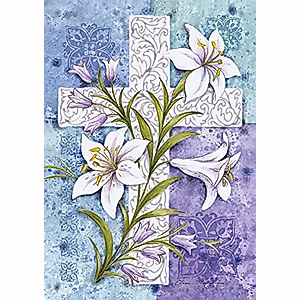 Toland Home Garden 112586 Easter Lilies Easter Flag 12x18 Inch Double Sided Easter Garden Flag for Outdoor House religious Flag Yard Decoration