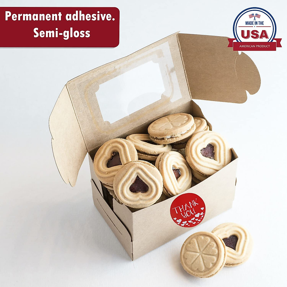 Royal Green Thank You Label Sticker Roll 1.5 Round Sealing Stickers for Letters, Greeting Cards, Thanks You Notes in Red 38mm - 600 Pack