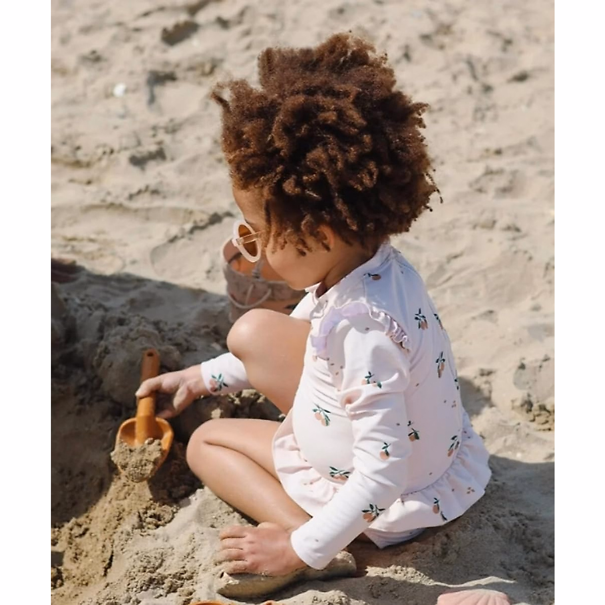 LDIOIF Toddler Girls Long Sleeve Swimsuit Zipper Rash Guard One Piece Bathing Suit UPF50 Pink Cherry Sunsuit w/Ruffle 18-24M