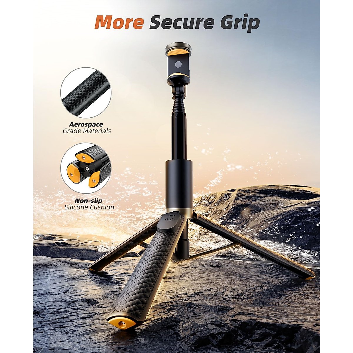 62" Phone Tripod & Selfie Stick, Tripod for iPhone with Remote, All-in-1 Cell Phone Stand, Portable, Lightweight Extendable for Selfies Video Recording Vlog, Compatible with iPhone Android