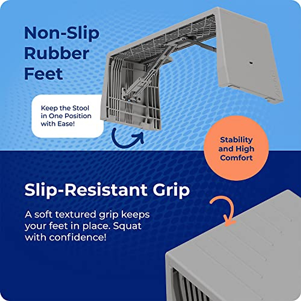 Squatty Potty Porta Traveler Foldable Toilet Stool for Travel, 7" Height, Gray