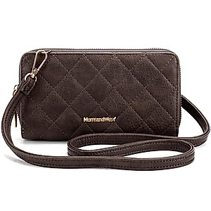 Montana West Crossbody Wallet for Women Dual Zipper Compartment Wristlet Purse Clutch Shoulder Bag MWC-209CF