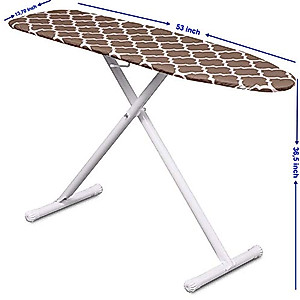 Mabel Home Ironing Board, Made in Europe by Mabel Home, Adjustable Height, Extra Thick Heavy Duty Padded Cover, Extra Cover Included (3 Different Models & Sizes) (T-Leg (53" x 14"))