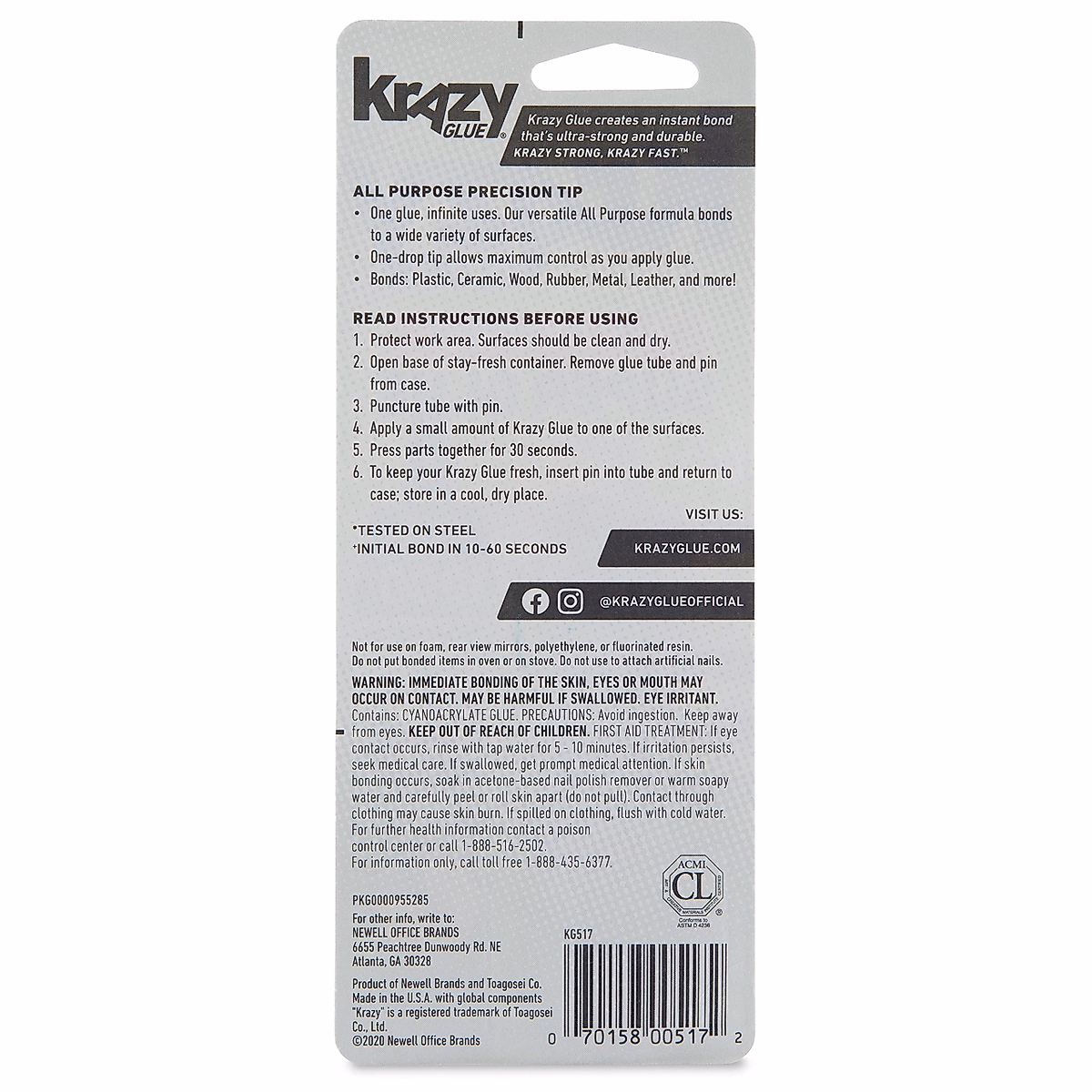 Krazy Glue Precision Tip Glue, Clear 12 Count