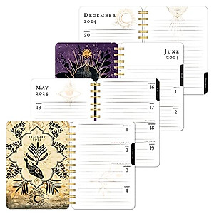 Year of the Witch 2024 Weekly Planner by Temperance Alden | Travel-Size 12-Month Calendar | Compact 5" x 7" | Flexible Cover, Wire-O Binding, Elastic Closure, Inner Pockets