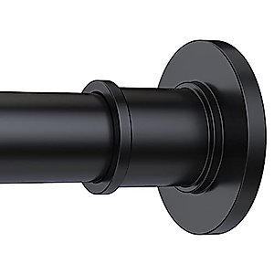 BRIOFOX Industrial Shower Curtain Rod - Never Rust Non-Slip 43-72 Inch Stainless Steel, Matte Black