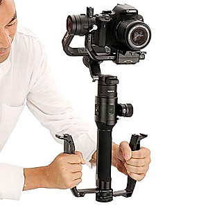 DH03 Handheld Gimbal Grip with Cold Shoe for Mounting Monitors, Microphones, LED Light etc Compatible with DJI Ronin-S, Ronin SC 2, Zhiyun Weebill LAB, Crane 2, Plus, Moza Air Mini Dual Grip