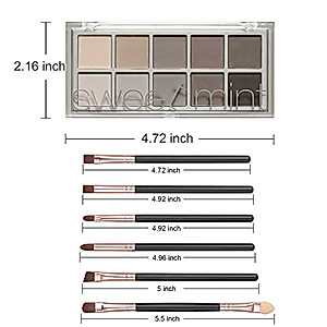 Eyeshadow Palette, 10 Colors Nude Eyeshadow Palette Smooth Matte Eye Makeup Palette,High Pigmented, Naturing-Looking, Ultra-Blendable,Long Lasting High ​Pigment Nude Matte Eyeshadow with 6 Eyeshadow Brush (04#)