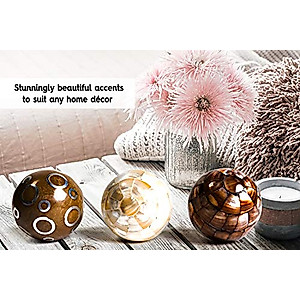 U'Neeque Collections Beautiful Handmade Small Decorative Balls for Bowls (3” each) - Ideal Accent Decor for Bowls, Trays & Vases, Decorative Balls Set of 3