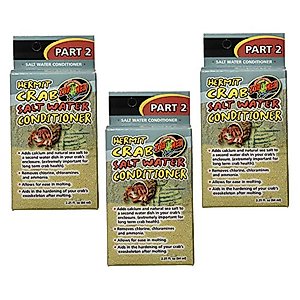 (3 Pack) Zoo Med Hermit Crab Salt Water Conditioner, 2.25-Ounce Each