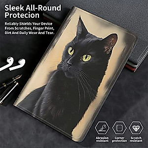 BFSEROBJ for iPad Mini 6 Case 8.3 Inch 2021 for iPad Mini 6th Generation Case Lightweight Smart Case PU Leather Adjustable Stand Protective Cover with Auto Wake/Sleep - Cute Black Cat