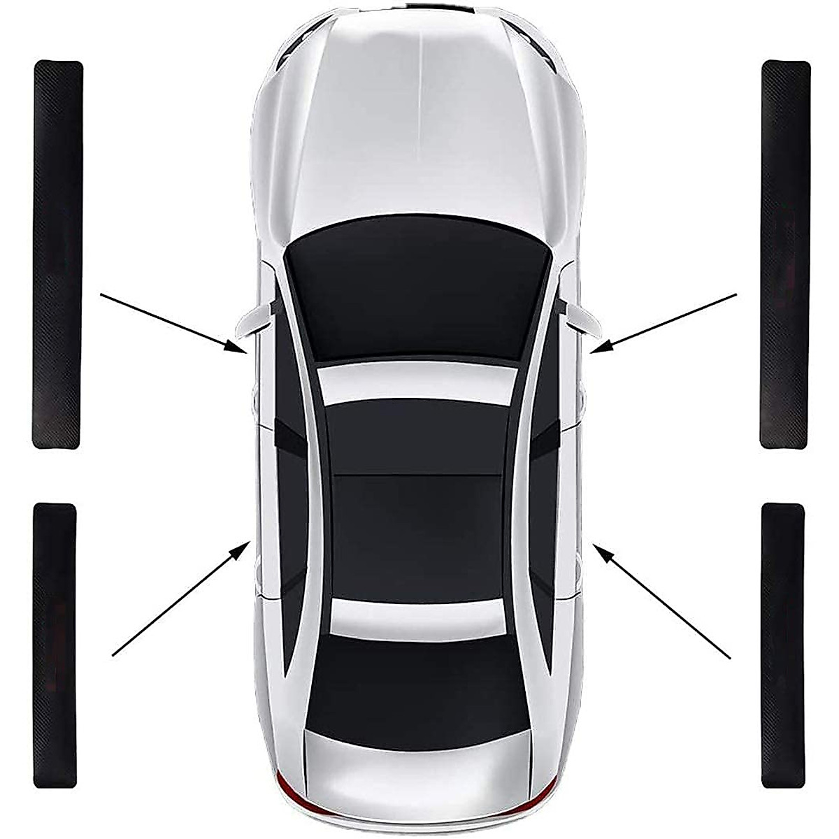 4Pcs/Set,Car Door Sill Plate Protectors,Carbon Fibre Vinyl Reflective Car Door Sill Decoration Scuff Plate for SR5 Off Road Racing Development Compatible with Tundra Tacoma 4 Runner Land FJ Cruiser