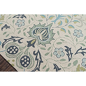 Momeni Rugs Newport Collection, 100% Wool Hand Tufted Loop Cut Contemporary Area Rug, 2' x 3', Blue