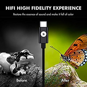 USB C DAC-USB C Headphone Adapter-Portable 32 Bit Headphone Amplifier-Type C to 3.5mm Jack Adapter-Premium Sound Enhancer for Google Pixel 3 4XL Samsung Galaxy S20 Note 10 10+(USB Type C)