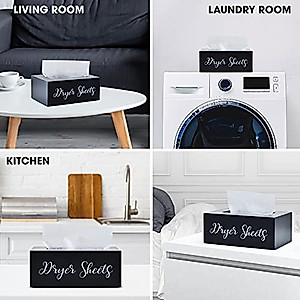 Boathouse Design Rustic Farmhouse Dryer Sheet Dispenser for Laundry Room Decor - Decorations and Organization - Laundry Softener Dispenser - Cute Home Laundry Room Décor - Elevate Your Home - Black