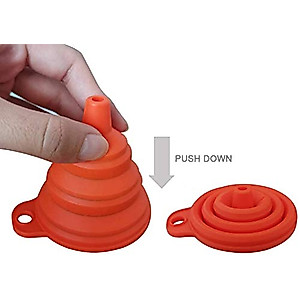 Kitchen Funnel Set of 4, 2 Small and 2 Large Funnels for Kitchen use, Silicone Collapsible Funnels for Filling Bottles/Liquid/Powder Transfer, Food Grade BPA Free