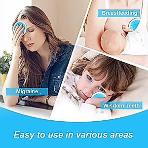NEWGO Small Ice Packs for Injuries Reusable, 6 Pack Gel Cold Packs Round Hot Cold Compress with Cloth Backing & Sleeve for Pain Relief, Wisdom Teeth, Breastfeeding, Tired Eyes, Face, Headaches