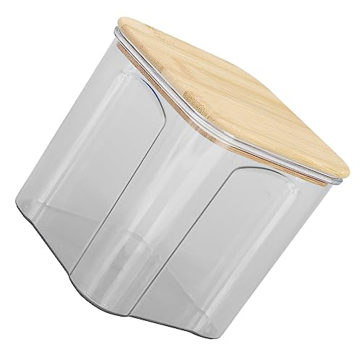 Yctze Airtight Food Storage Container with Bamboo Lid - Clear Jar for Noodles, Flour, Rice, Tea, Coffee Beans (900ml)