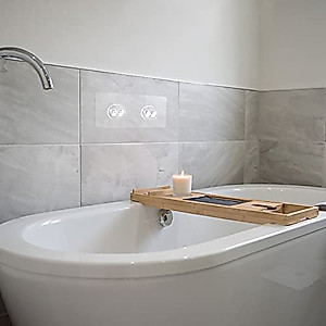 RUIYELE 15 Packs Shower Caddy Adhesive Hooks Replacement Waterproof Adhesive Hooks Sticker No Drilling Wall Mount Sticker Hook Transparent Adhesive Pad for Shower Caddy, Kitchen Racks