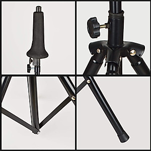Trombone Stand Portable with Cushioned Bell Mount, Black Finish Height Adjustable 40.94-57.5inch