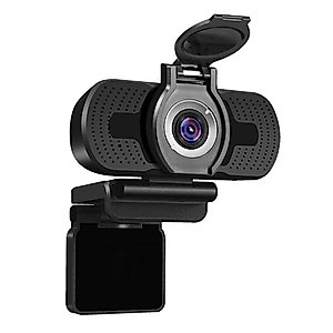 1080P Webcam with Microphone & Webcam Cover, 110-degree Wide Angle Widescreen USB HD Camera, Plug and Play, Laptop Computer Webcam for Live Web Lessons and Video Conference