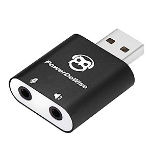 USB External Sound Card Adapter - USB A Audio Adapter External Sound Card, Plug&Play with 4-PIN Microphone Jack for MacBook, Windows, Linux, Laptop, PC, PS4
