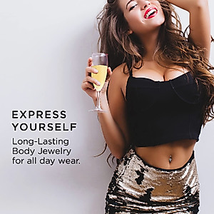 Pierce2GO Sea Turtle Belly Button Ring - 14G Surgical Steel turtle Belly Button Ring - Belly Button Rings Piercing for Women – 7/16”