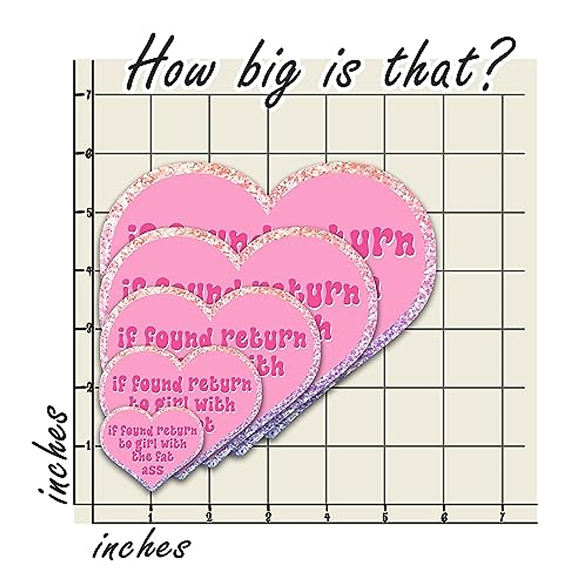 Miraki If Found Return To Girl With The Fat Ass Sticker, Pink Heart Sticker, Glitter Stickers, Cute Lover Stickers, Water Assitant Die-Cut Funny Decals for Laptop, Phone, Water Bottles, Kindle Sticker