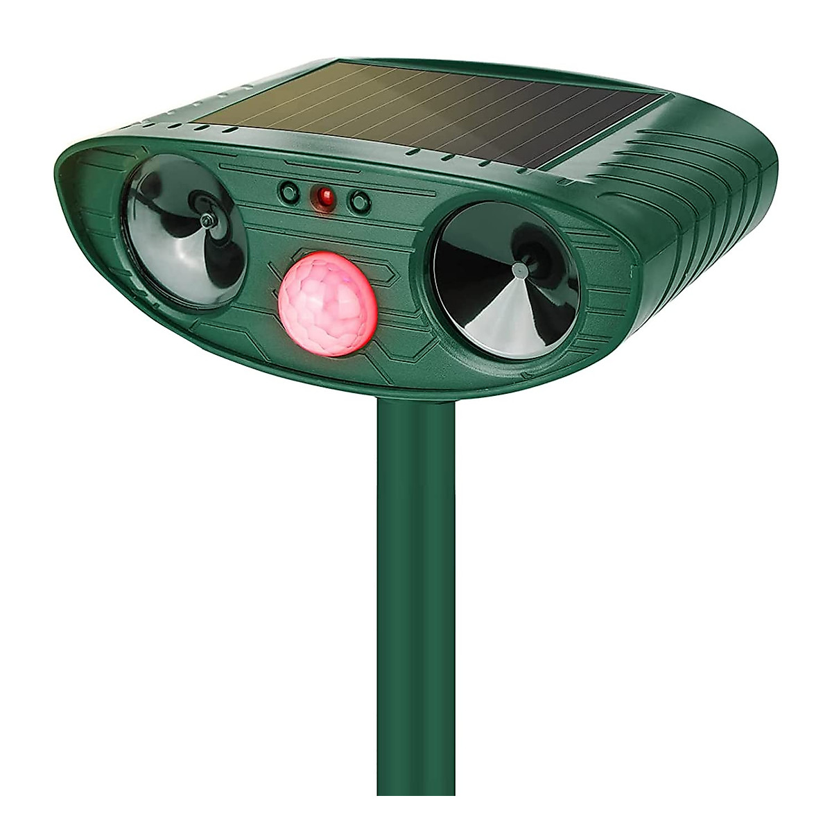 2023 Solar Ultrasonic in Repellent Defender Rat, Squirrel, Deer, Raccoon, Skunk, Rabbit, Mole, Dog, Cat, Waterproof with Motion Detector Green1